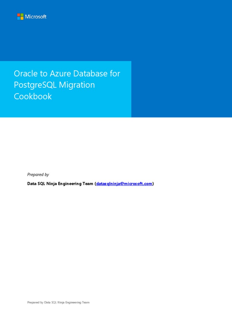 Oracle To Azure PostgreSQL Migration Cookbook | PDF | Databases | Postgre Sql