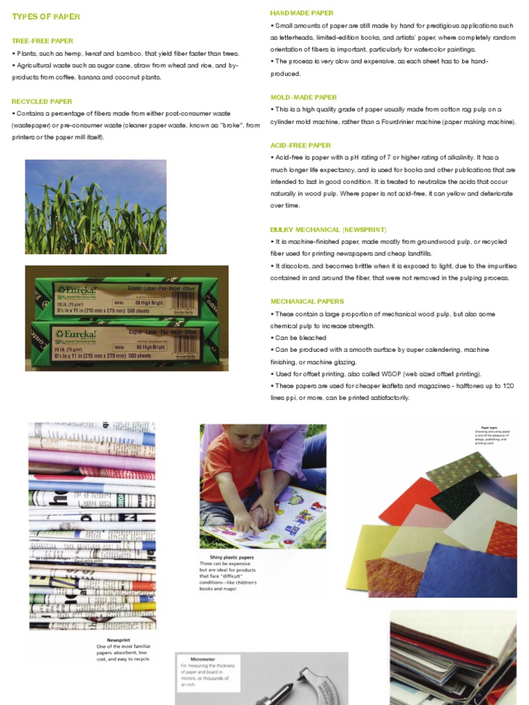 Different Paper and Use | PDF | Paper | Printing