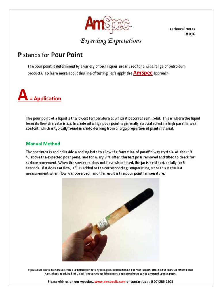 Understanding Pour Point Testing Methods | PDF | Chemistry | Physical ...
