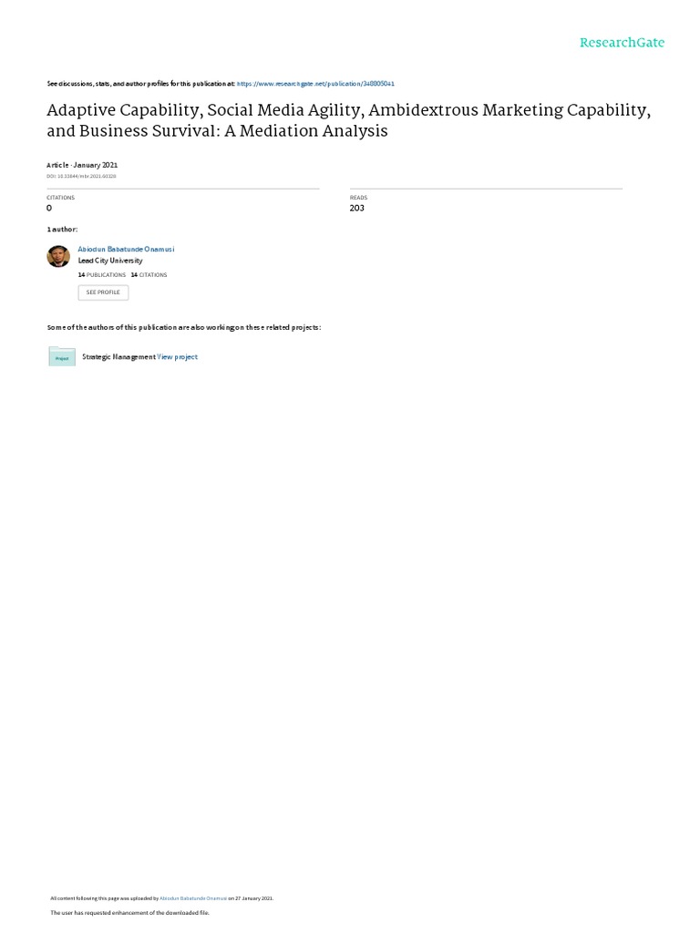 Adaptivecapability 2021 | PDF | Coefficient Of Determination ...