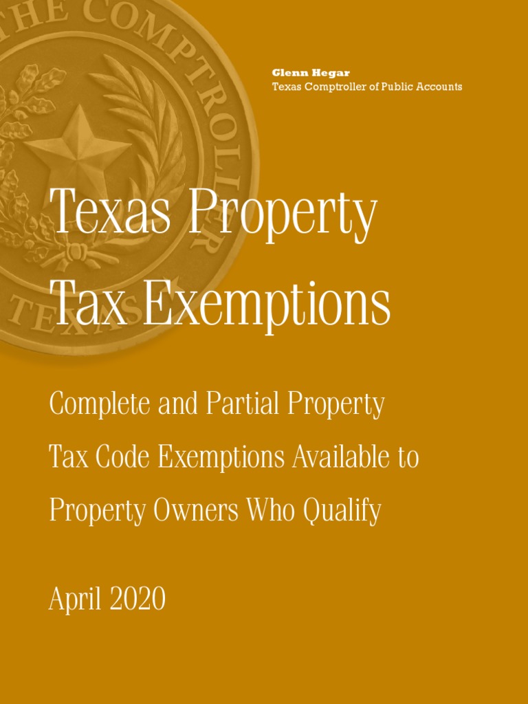 Texas Property Tax Exemptions | PDF | Tax Exemption | Taxation In The ...