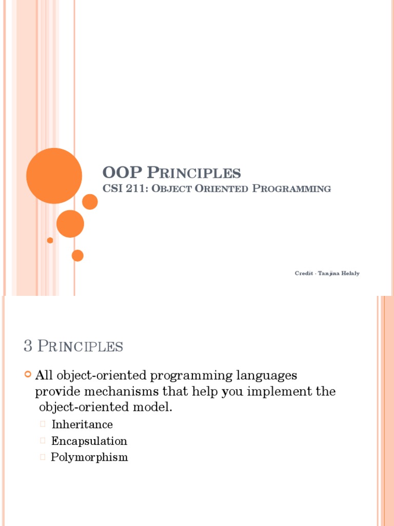 OOP Principles | PDF | Inheritance (Object Oriented Programming ...