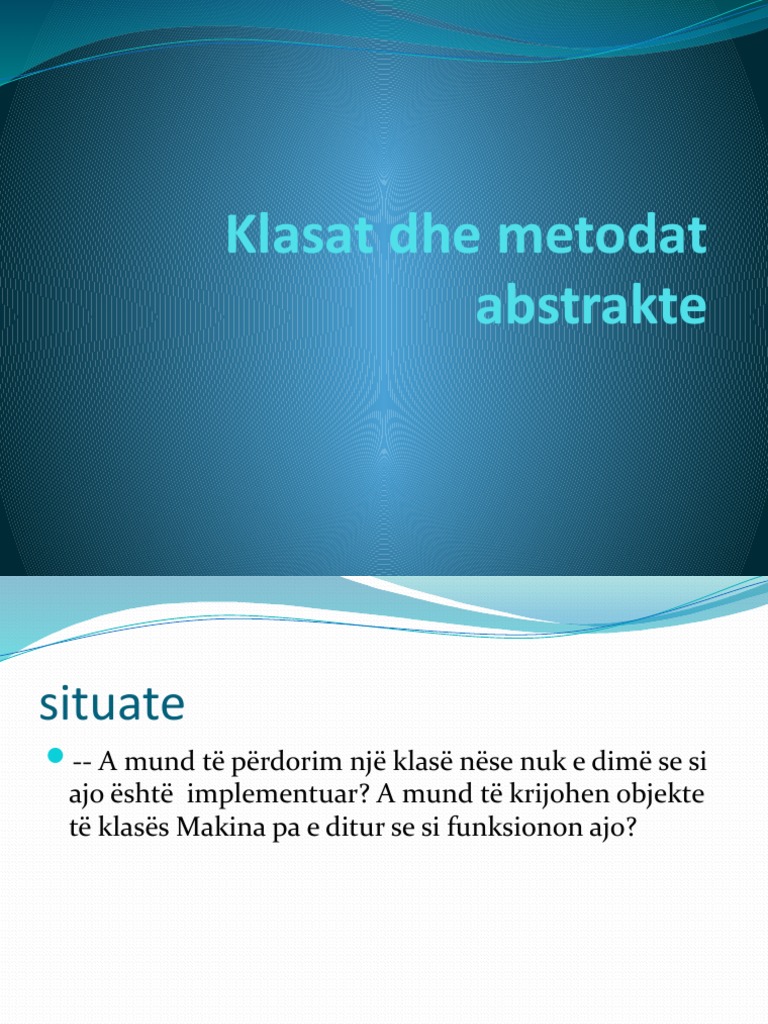 Klasat Dhe Metodat Abstrakte | PDF