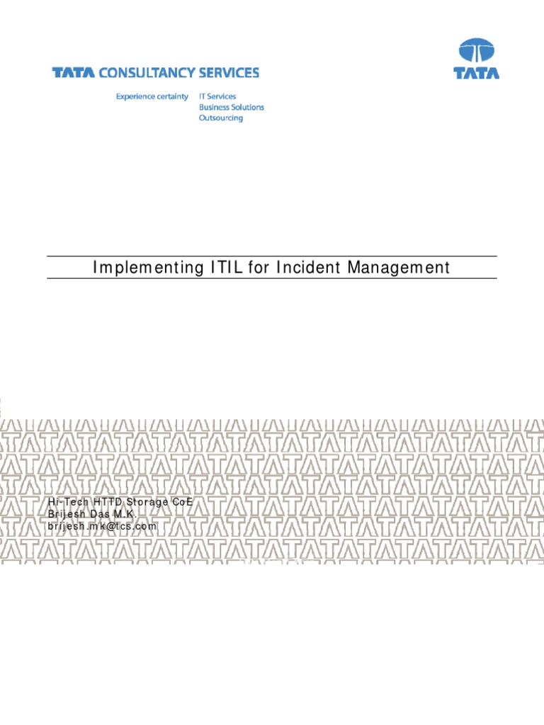 Implementing ITIL For Incident Management | PDF | Itil | It Service ...
