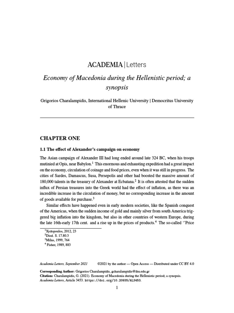 Economy of Macedonia During The Hellenism | PDF | Macedonia (Ancient ...