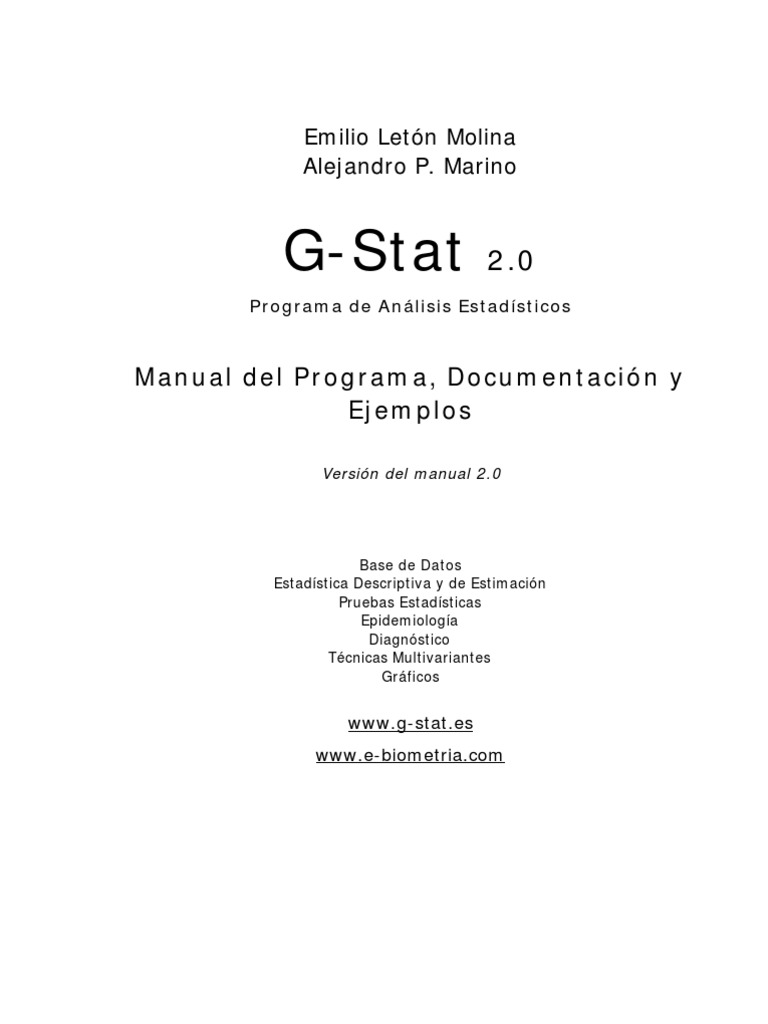 Manual G-Stat 2.0: Análisis Estadísticos | PDF | Histograma | Ventana ...