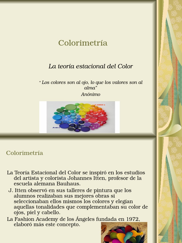 Guía de Colorimetría Estacional | PDF | Color | Las emociones