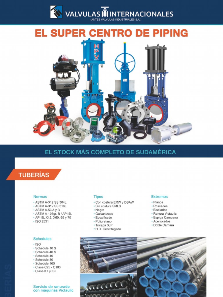 Informacion Tecnica Piping, Valvulas y Equipos | PDF