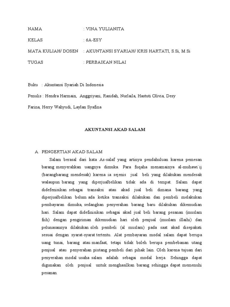 Akuntansi Akad Salam | PDF