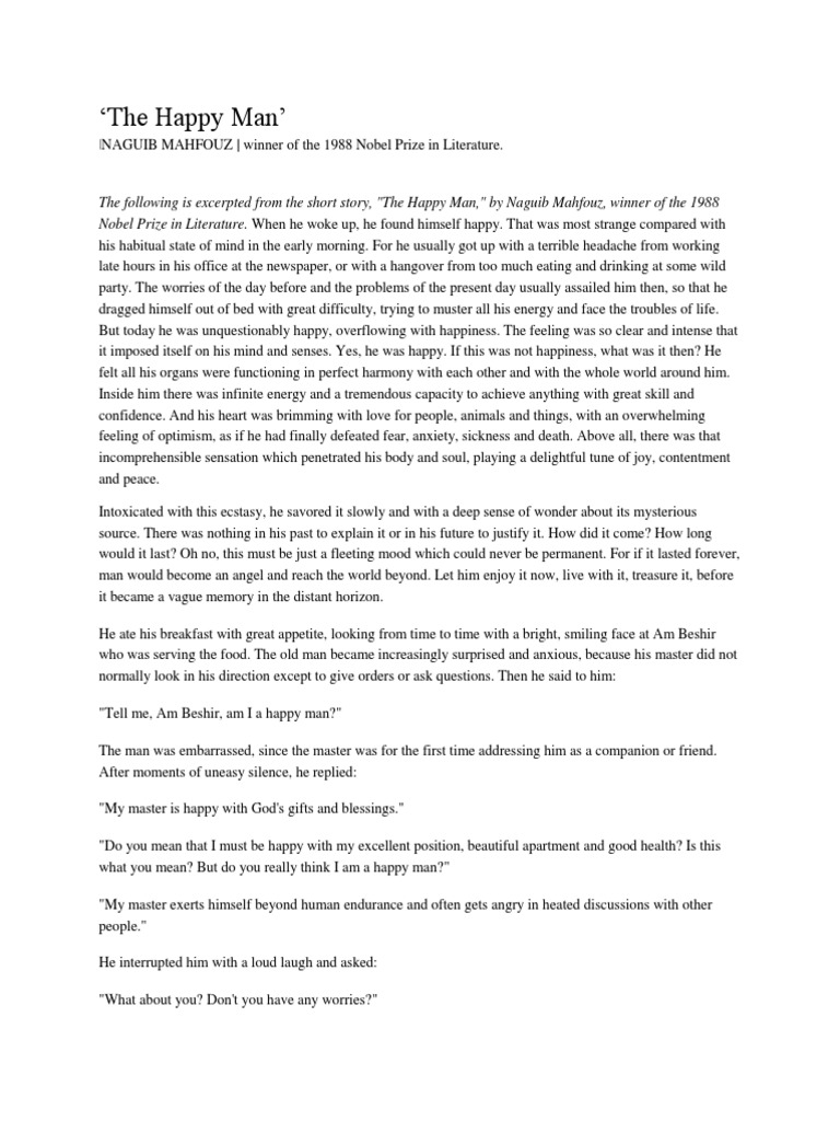 Happy Man | PDF | Happiness | Feeling