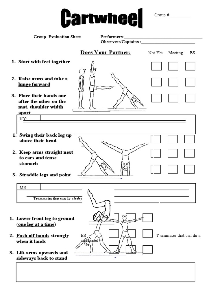Cartwheel Evaluation Sheet | PDF