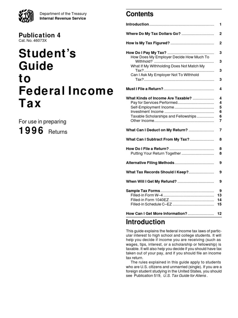 US Internal Revenue Service: p4 - 1996 | PDF | Withholding Tax | Irs ...