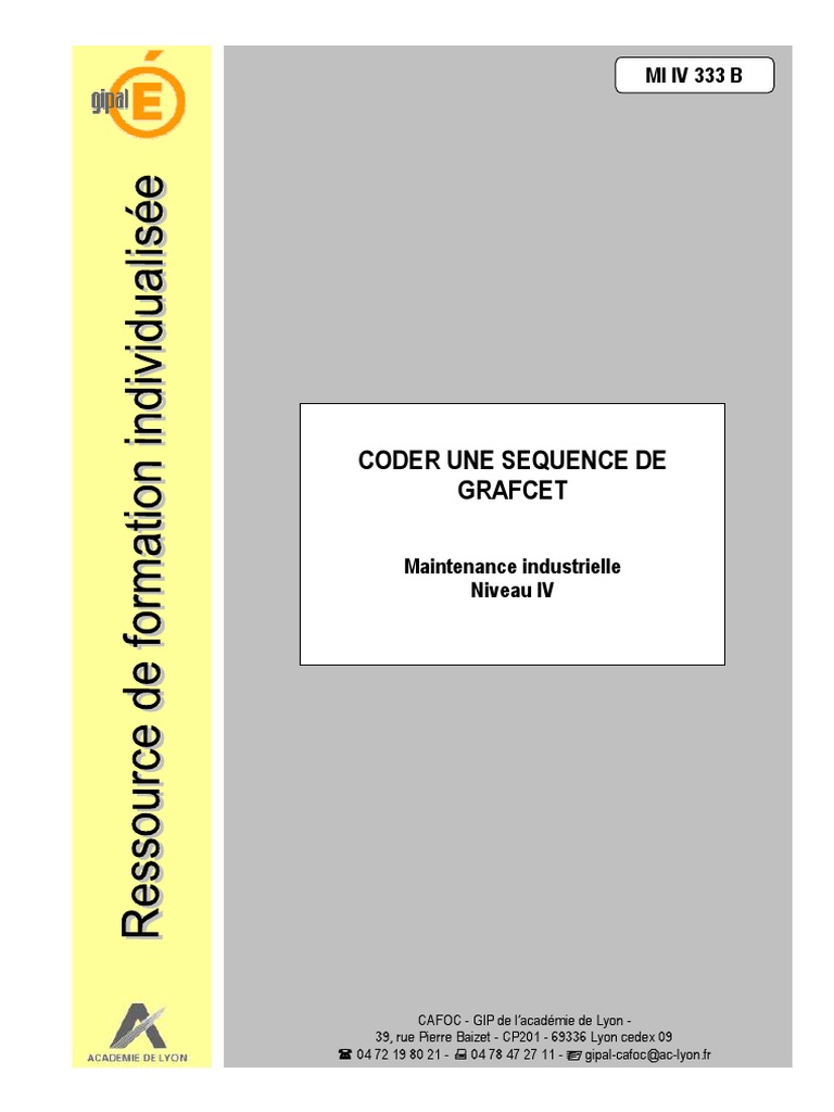 Coder Une Sequence de Grafcet: Mi Iv 333 B | PDF | Méthodes et références pédagogiques | Ordinateurs