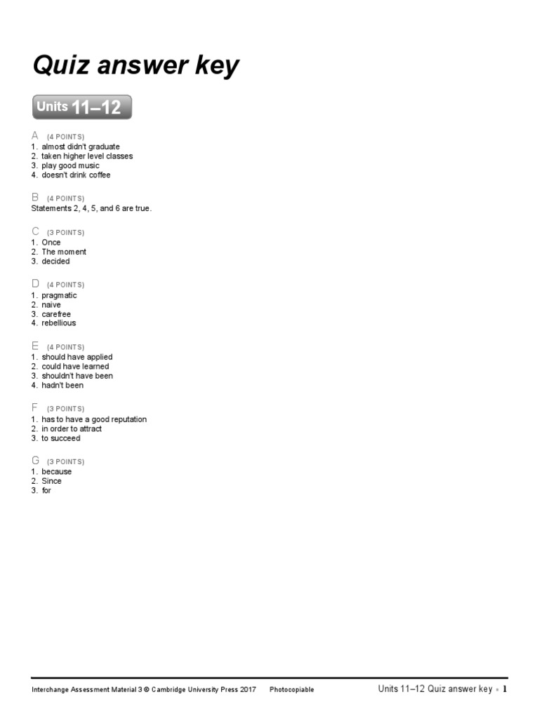 IC5 L3 WQ U11to12 Key | PDF