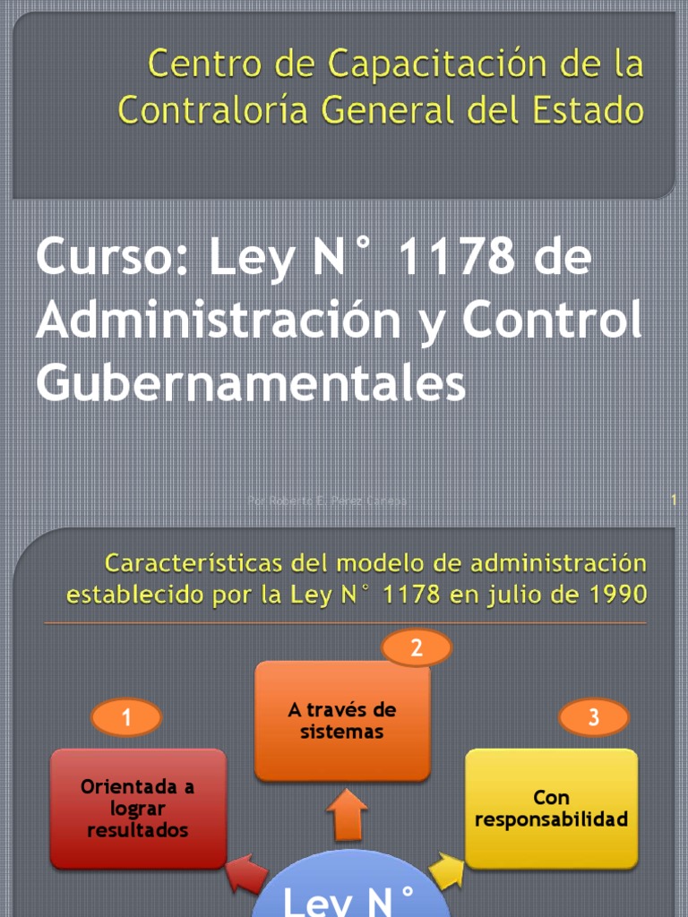 01 Ley 1178 Presentacion Parte 1 | PDF | Presupuesto | Planificación
