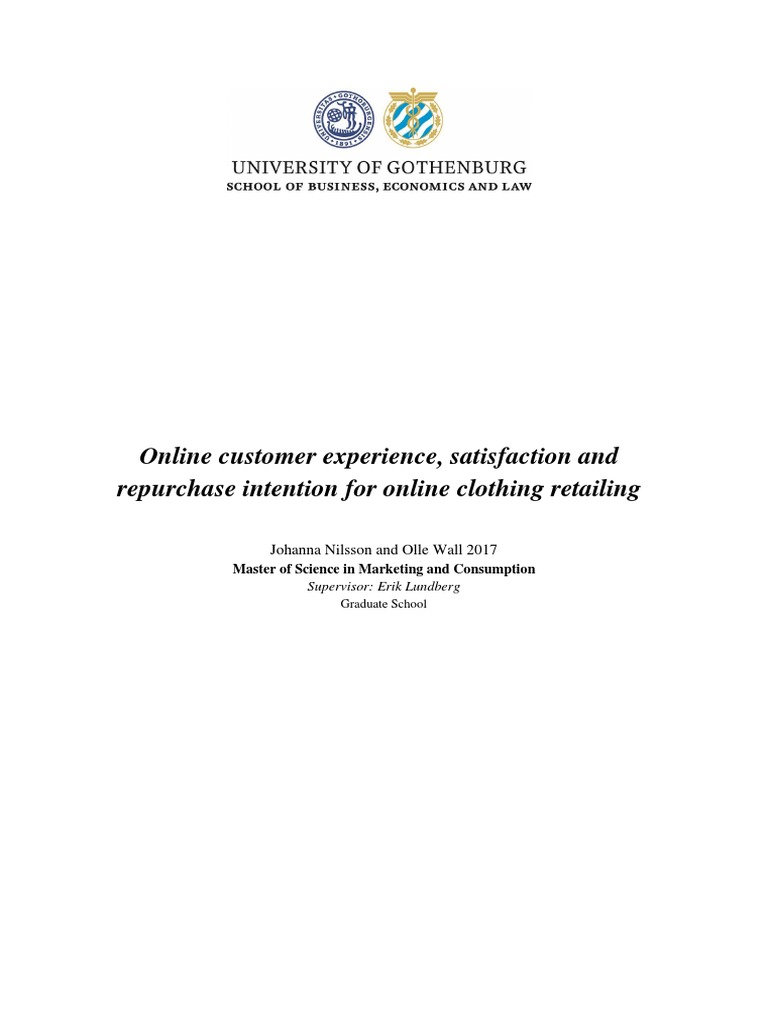Online Customer Experience, Satisfaction and Repurchase Intention For ...