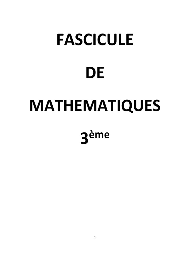 Fascicule de Mathematiques 3eme Senegal | PDF | Triangle | Angle