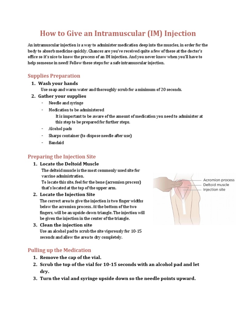 How To Give An Im Injection Portfolio | PDF | Injection (Medicine ...