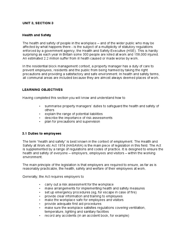 Unit 3 SECTION 3 | PDF | Employment | Fire Safety