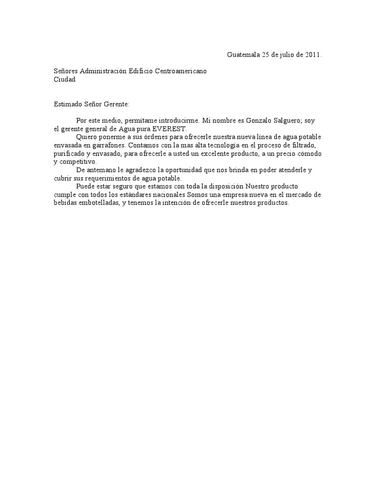 Carta de Introduccion | PDF