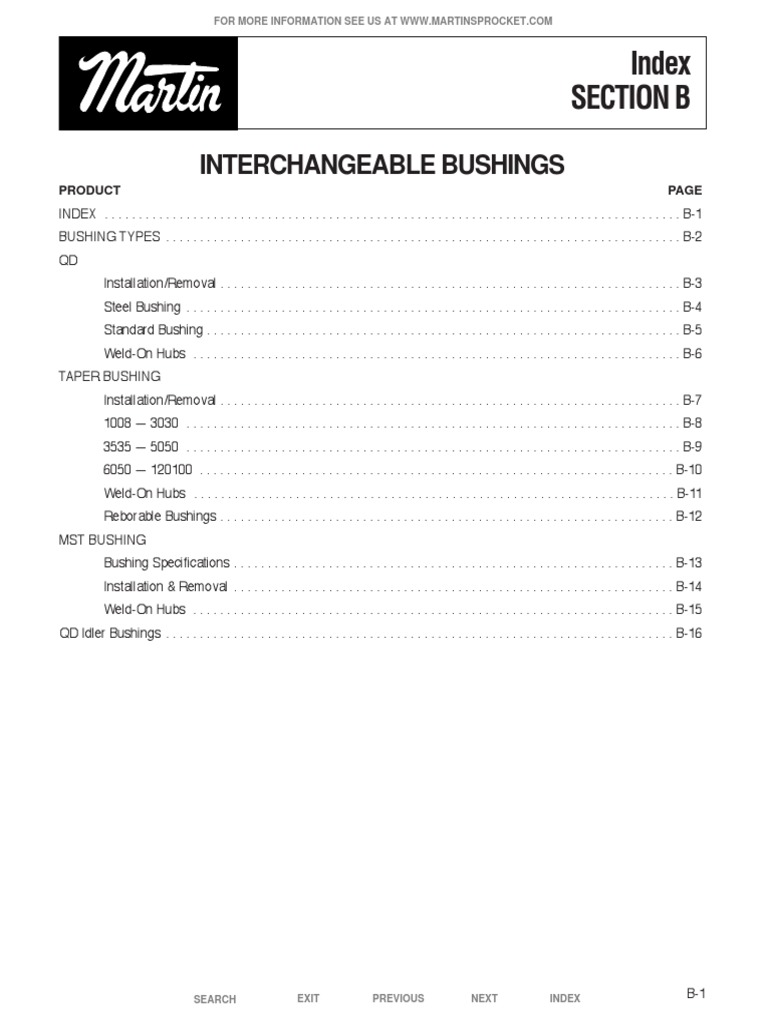 Martin Bushings | PDF | Screw | Manufactured Goods