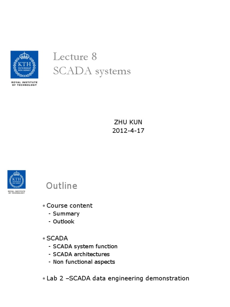 Lecture 8 SCADA Systems | PDF | Scada | Information And Communications Technology