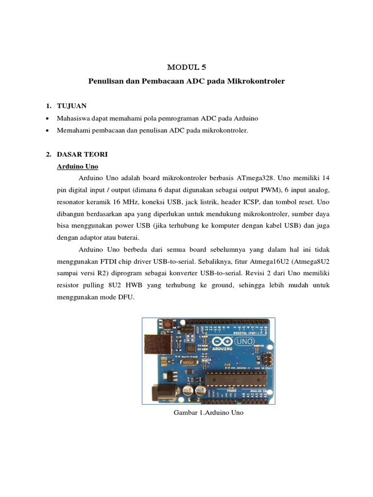 Pemrograman ADC pada Arduino Uno | PDF