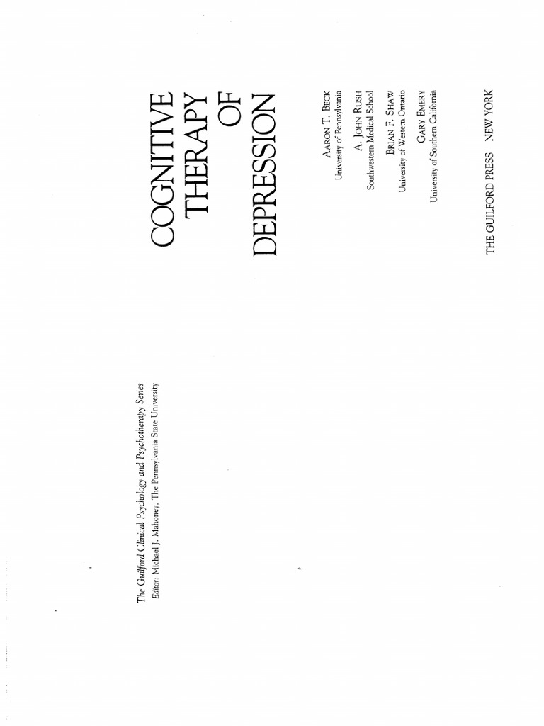 Cognitive Therapy of Depression | PDF