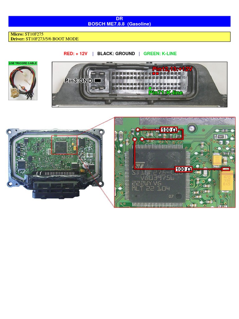 Bosch ME7.8.8 Pinout Diagram | PDF
