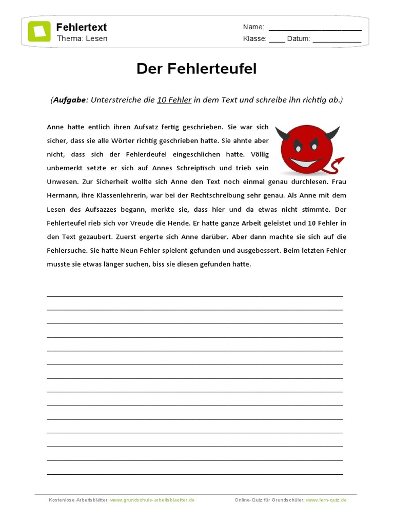 Fehlertext Der Fehlerteufel | PDF