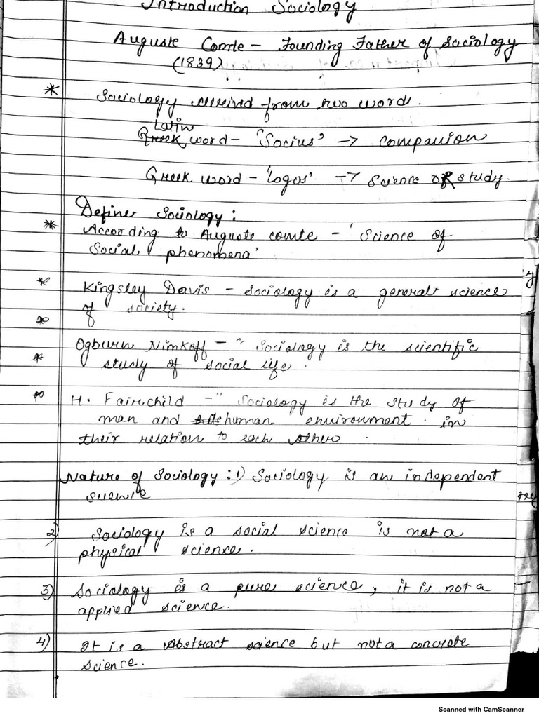 Full Sociology Notes | PDF