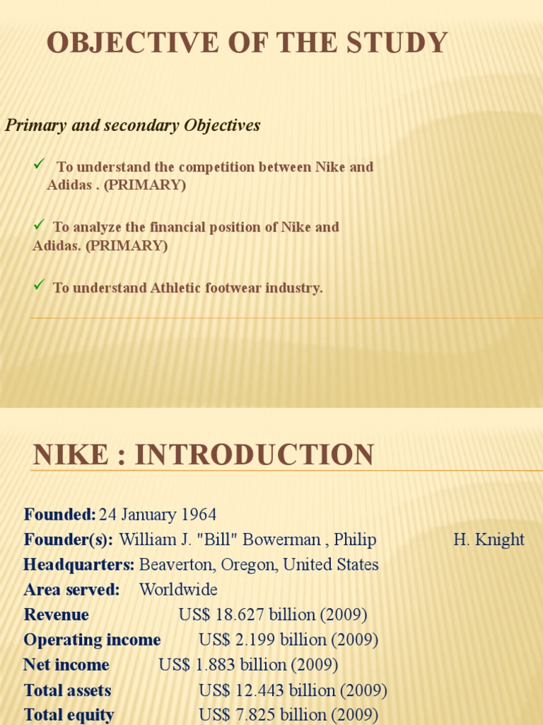 Objective of The Study | PDF | Adidas | Nike