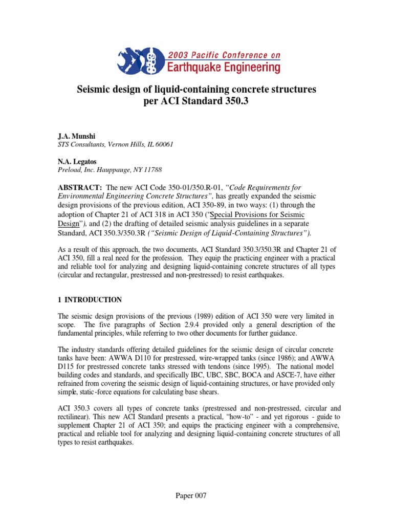 Aci 350.3 | PDF | Earthquake Engineering | Seismology