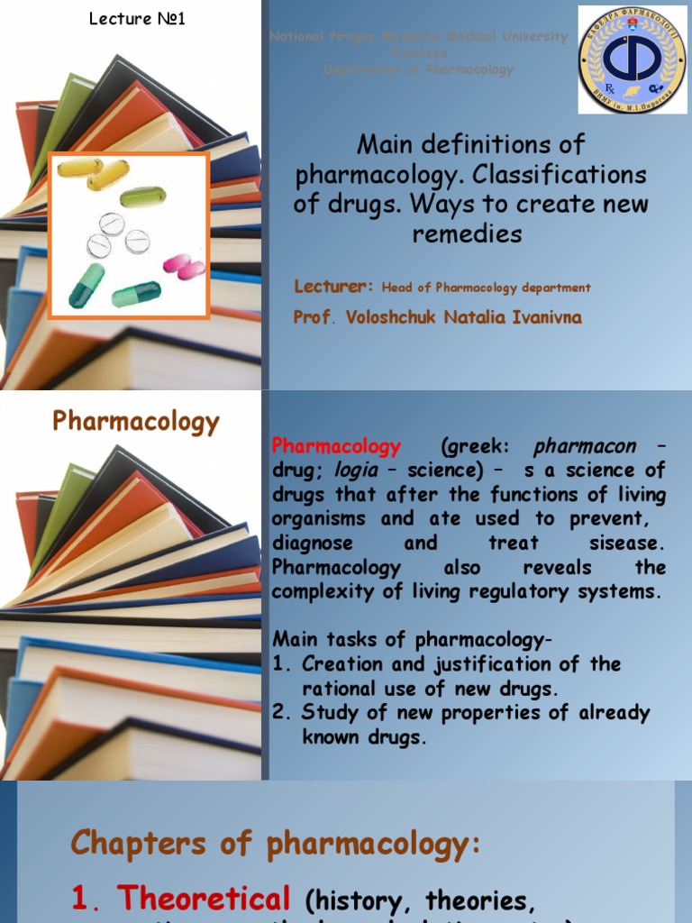 Main Definitions of Pharmacology. Classifications of Drugs. | PDF ...