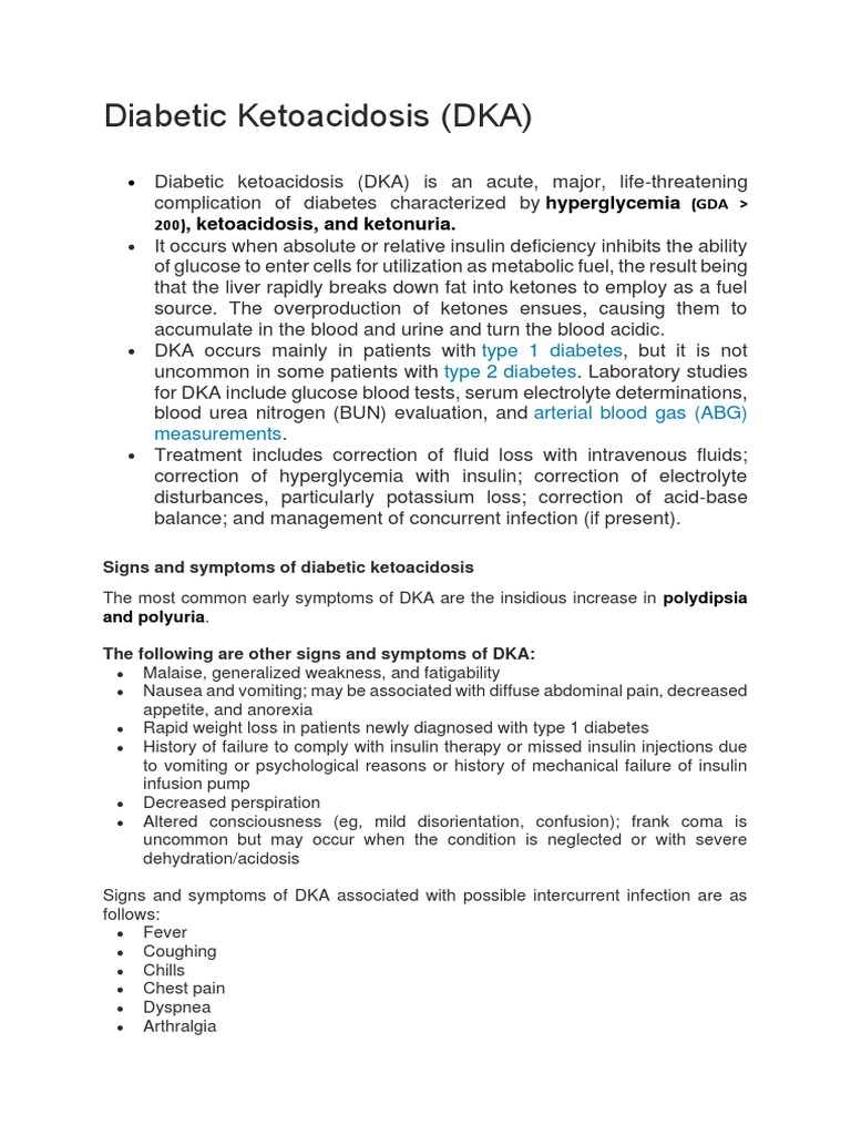 Diabetic Ketoacidosis (DKA) | PDF | Clinical Medicine | Medical Specialties