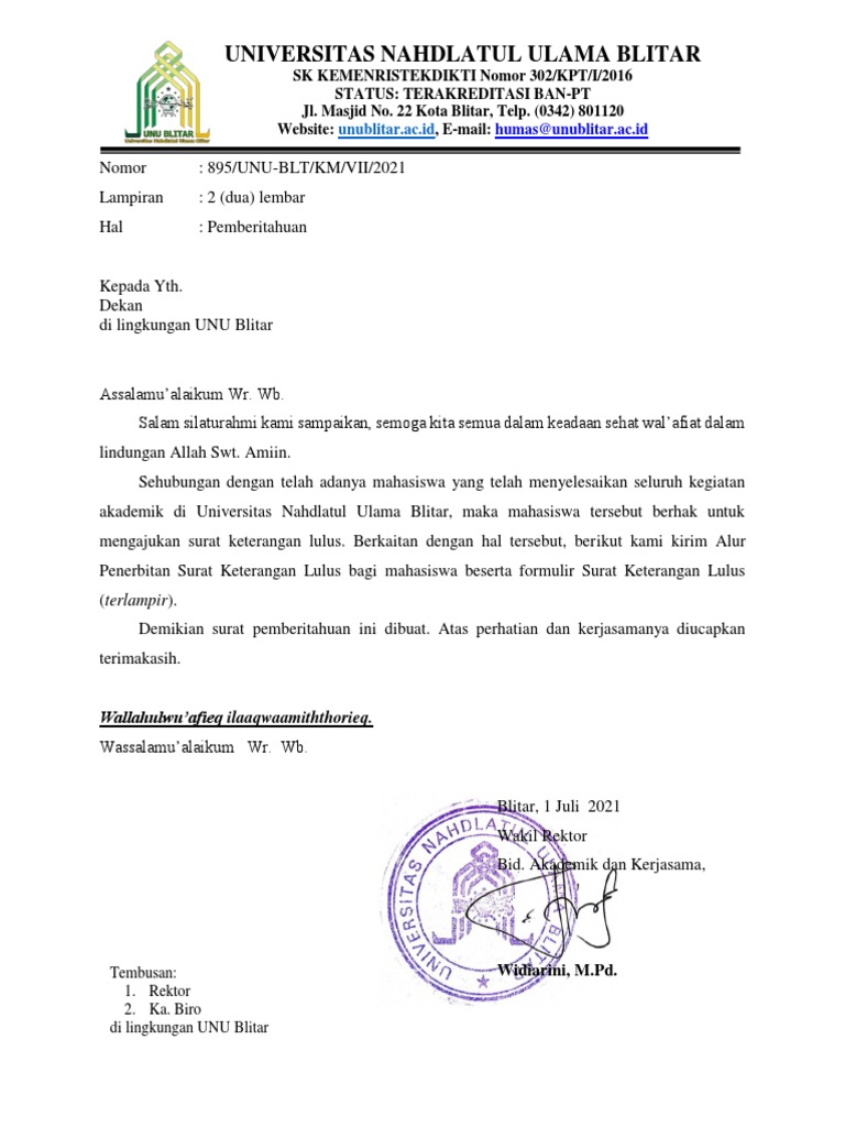 Surat Pemberitahuan SOP Penerbitan SKL | PDF | Ilmu Sosial