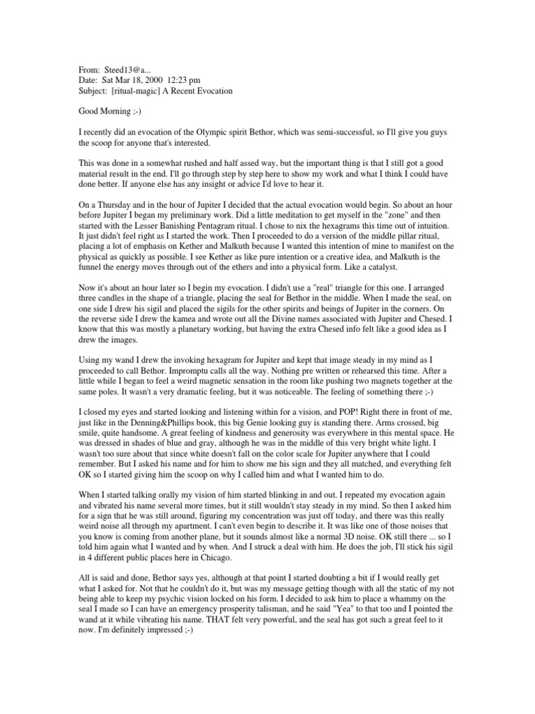 Evocation of Bethor | PDF | Philosophy | Self-Improvement