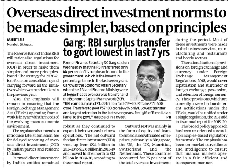 FEMA - ODI Norms To Be Made Simple | PDF | Foreign Direct Investment ...
