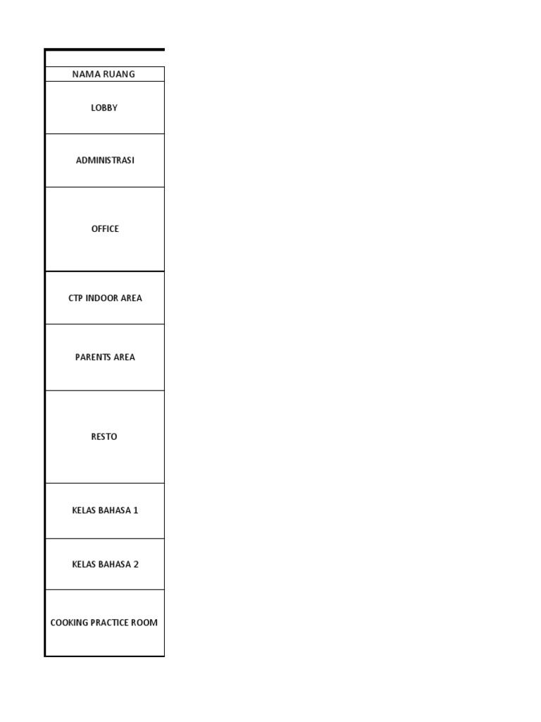 Tabel Program Ruang | PDF