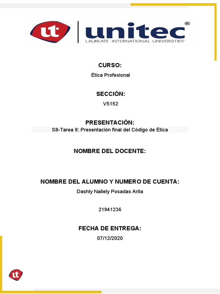 S8-Tarea 8 Presentación Final Del Código de Ética | PDF | Gestión de ... S8-Tarea 8 Presentación Final Del Código de Ética | PDF | Gestión de ...