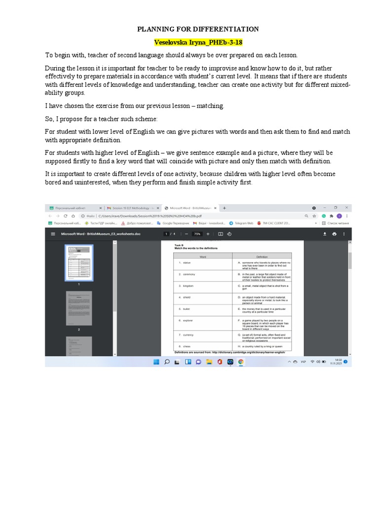 Elt Methodology. Year 4. Session 19 - Veselovska Iryna - Pheb-3-18 | PDF