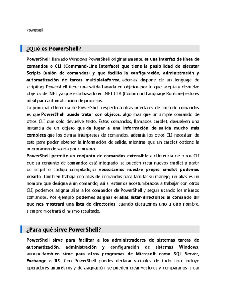 Powersell TEORIA | PDF | Microsoft Windows | Gestión de tecnología de la información