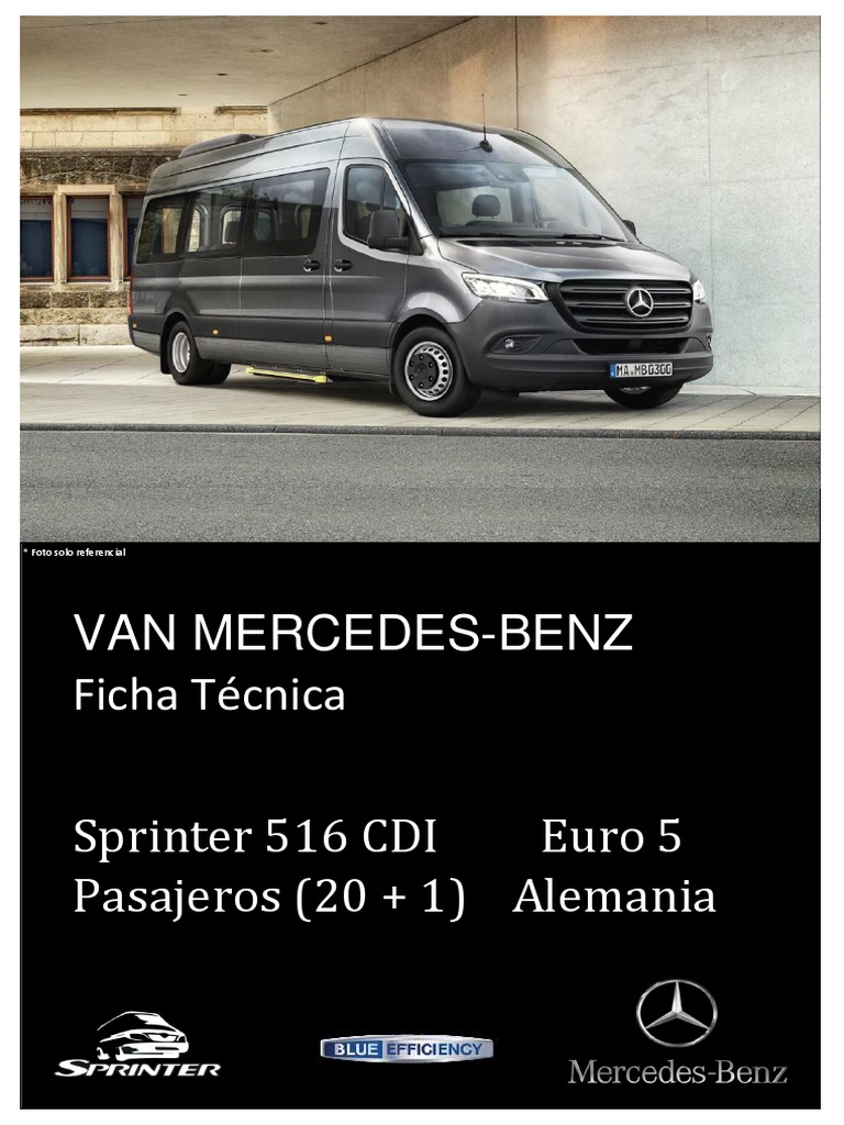 Ficha técnica del vehículo de transporte de pasajeros Mercedes-Benz Sprinter 516 CDI Euro 5 | PDF