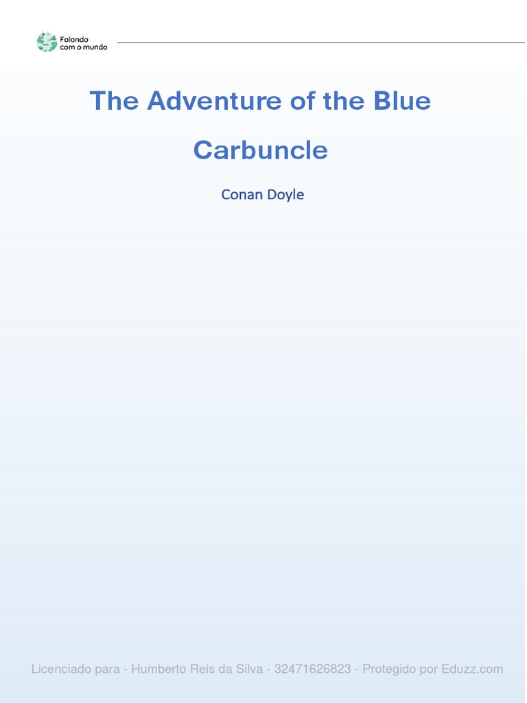 The Adventure of The Blue Carbuncle: Conan Doyle | PDF