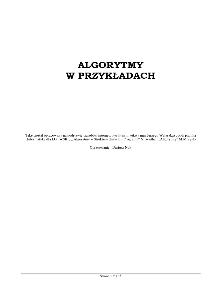 Podręcznik Algorytmy | PDF