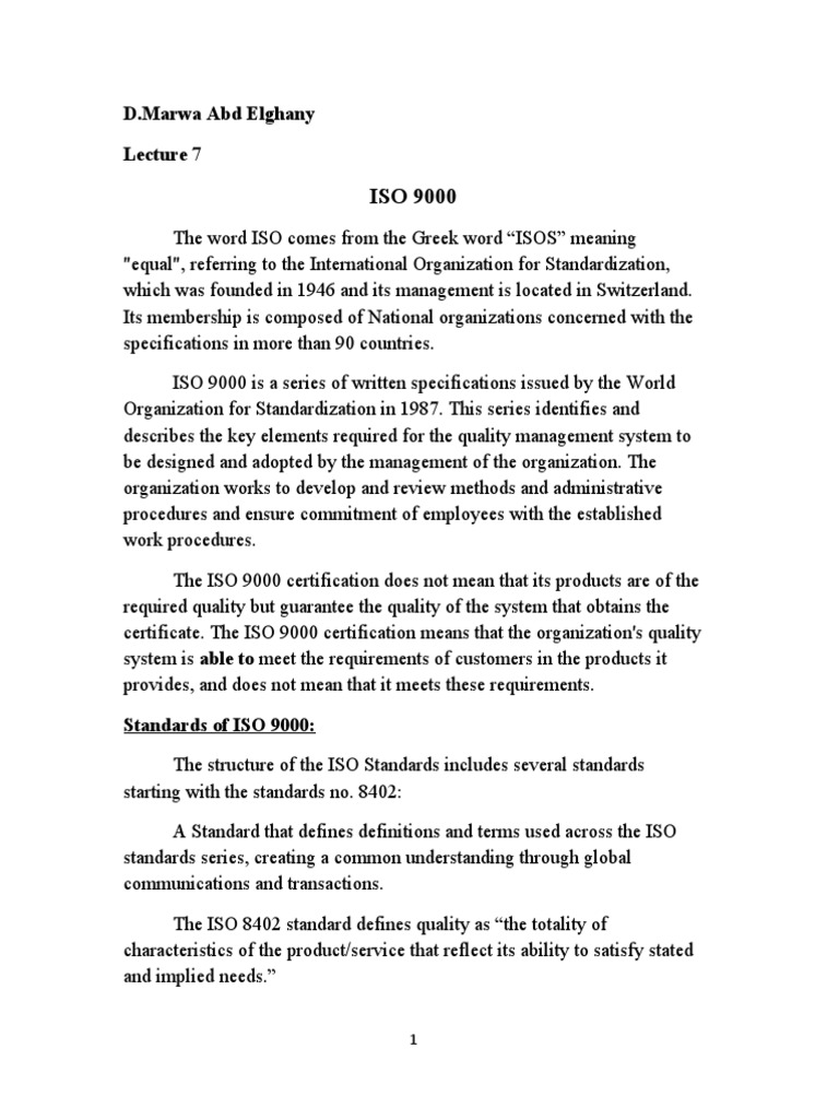 Iso 9000 | PDF | Iso 9000 | Quality Management System