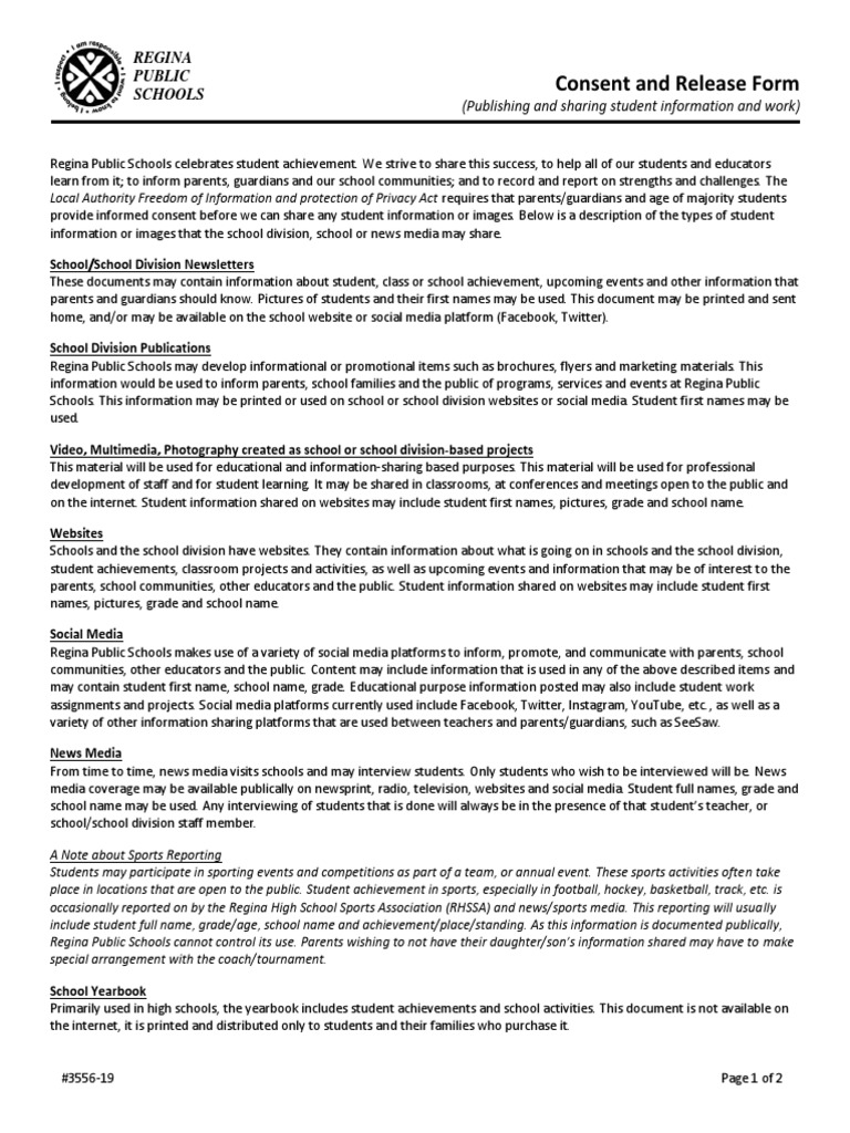 Consent and Release Form 3556-19 | PDF | Popular Culture & Media ...