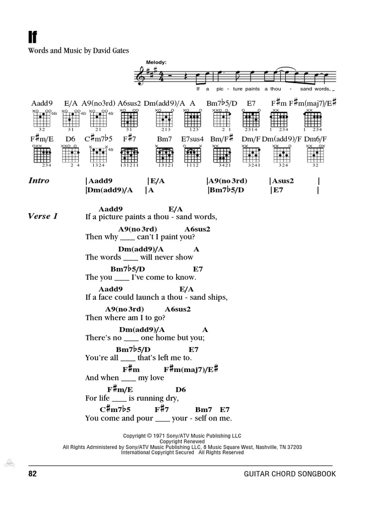 Bread - If (Chords) | PDF | Harmony | Music Theory