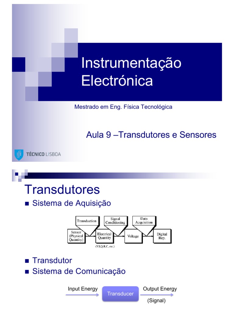 Aula - 9 (Transdutores e Sensores) | PDF | Eletrônicos | Sensor