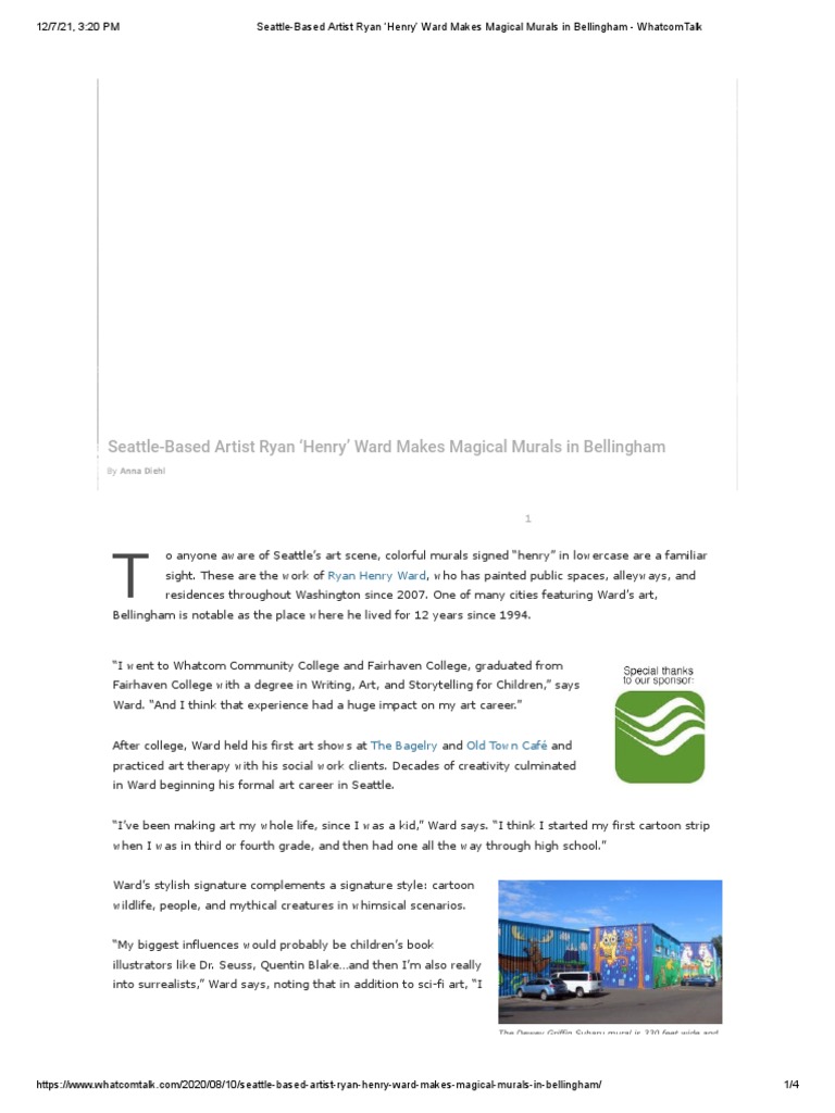 Seattle-Based Artist Ryan Henry' Ward Makes Magical Murals in ...